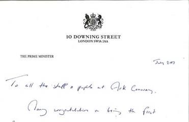 ARK Conway congratulated by Prime Minister – Ark