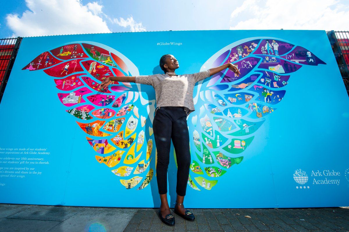 Giant wall illustration unveiled at Ark Globe Academy to celebrate 10th ...